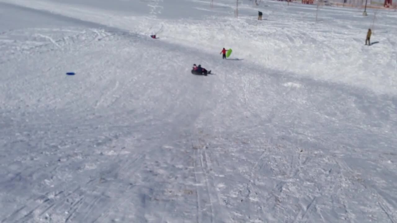 Person Fails to Run Away From Oncoming Snowboarders