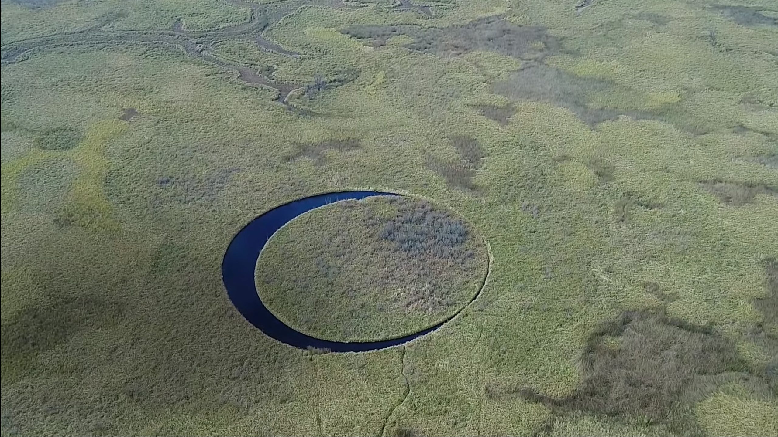 Mysterious rotating island spins like a giant eye in Argentina's delta