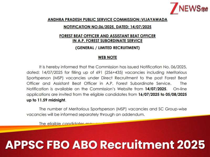 APPSC Recruitment 2025: 12वीं पास के लिए सुनहरा मौका, फॉरेस्ट बीट ऑफिसर ...