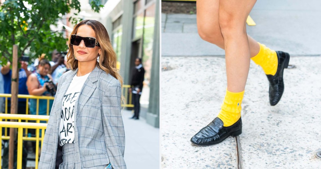 Rita Ora Puts a Preppy Twist on Summer Style With Black Loafers and ...