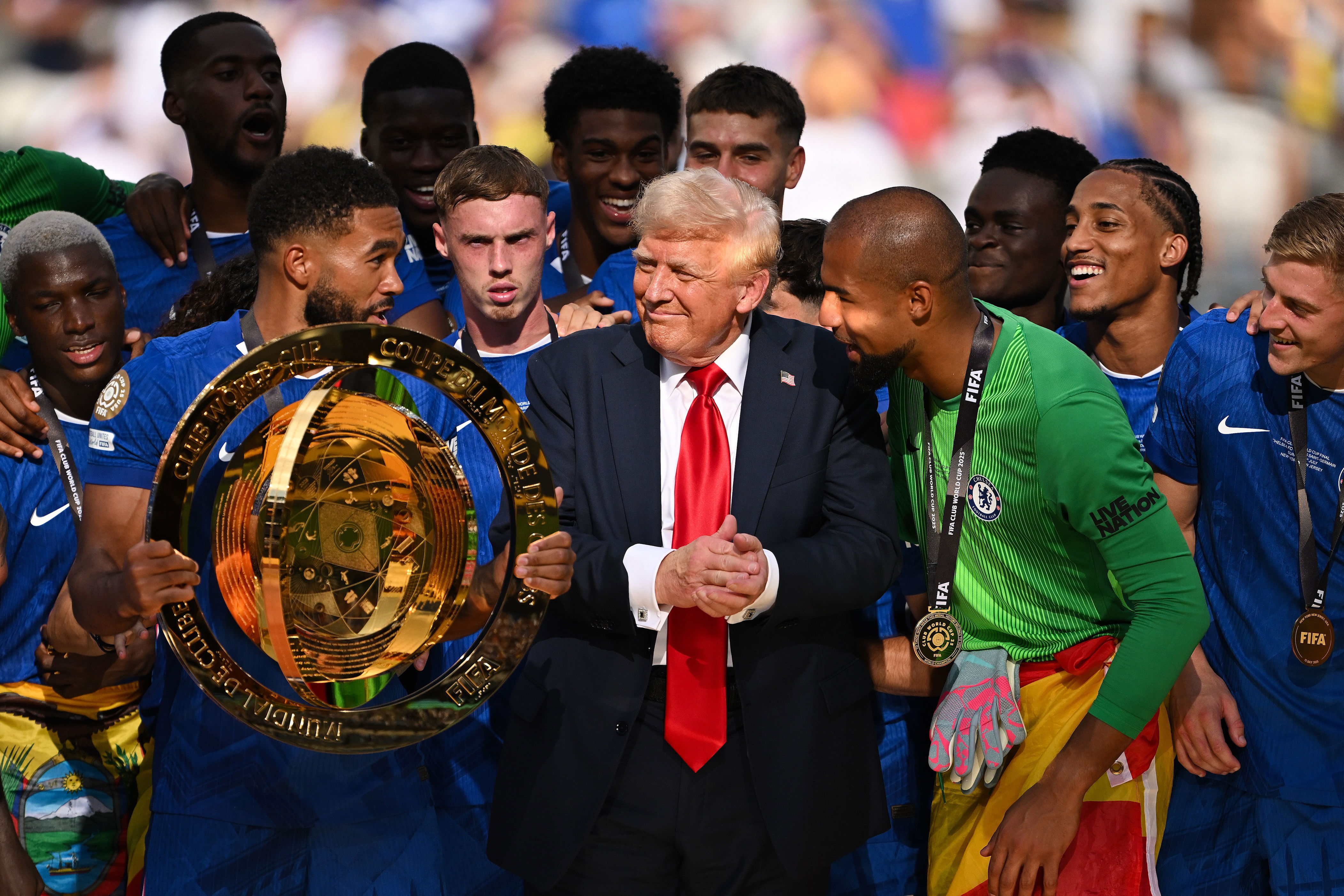 Trump seen pocketing FIFA medal as he walks on stage to hand Chelsea ...