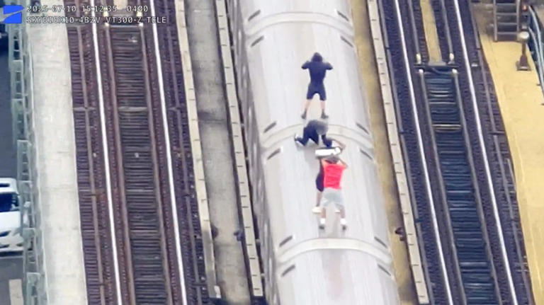 NYPD drone nabs 4 bonehead subway surfers — including 12-year-old — in 200th stunt bust
