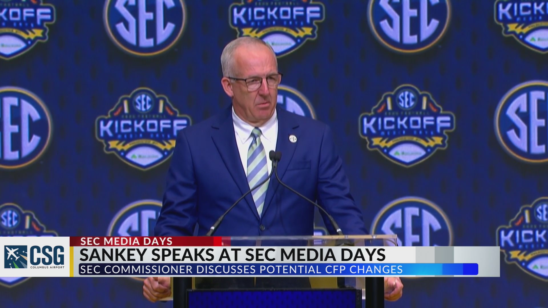SEC Commissioner Greg Sankey speaks at Media Days