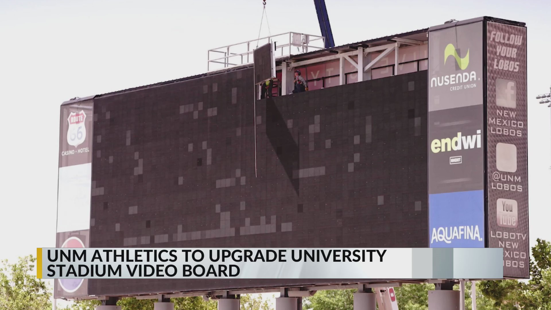UNM begins to upgrade video board at University Stadium