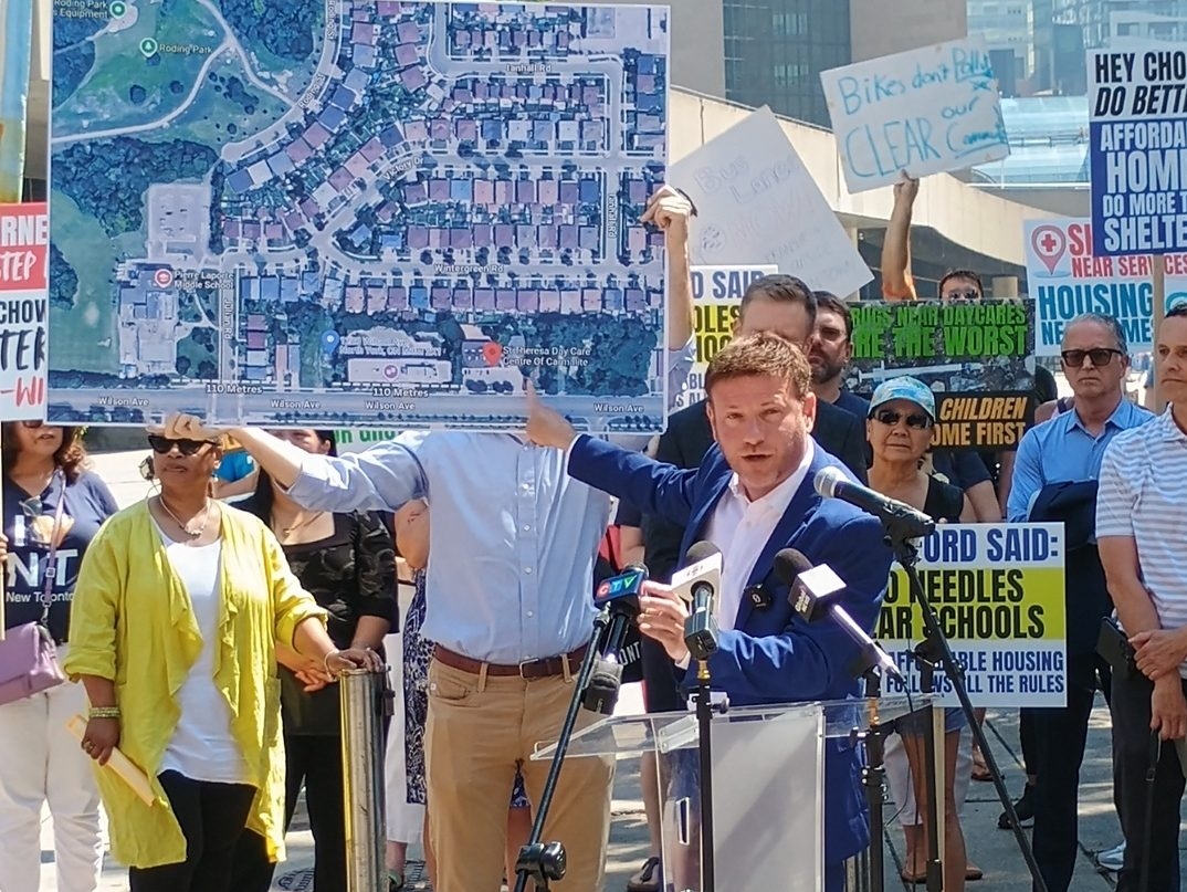 ‘Silent majority’ media event met with noisy protest at Toronto City Hall