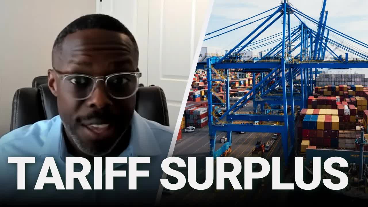 What does the tariff revenue surplus mean?