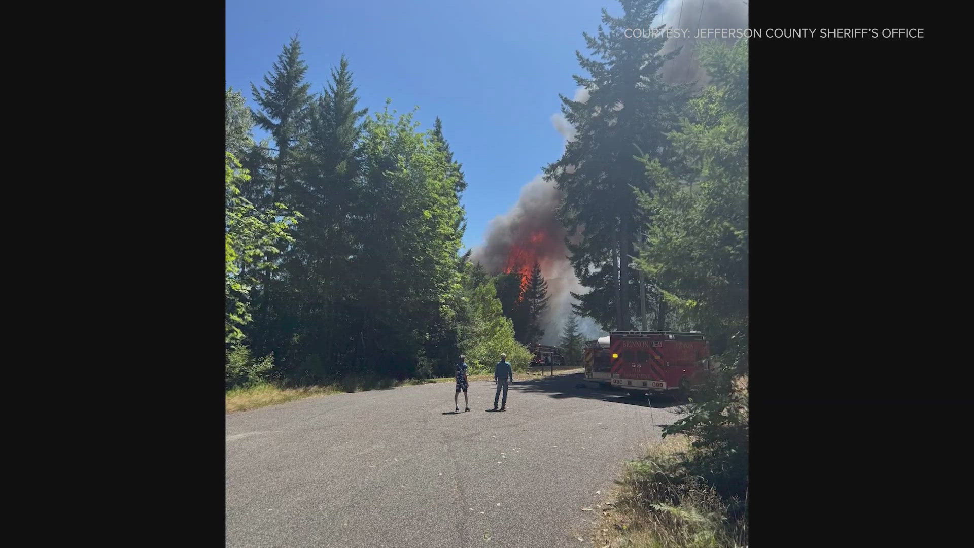 Evacuation ordered as fire spreads in Brinnon, Jefferson County