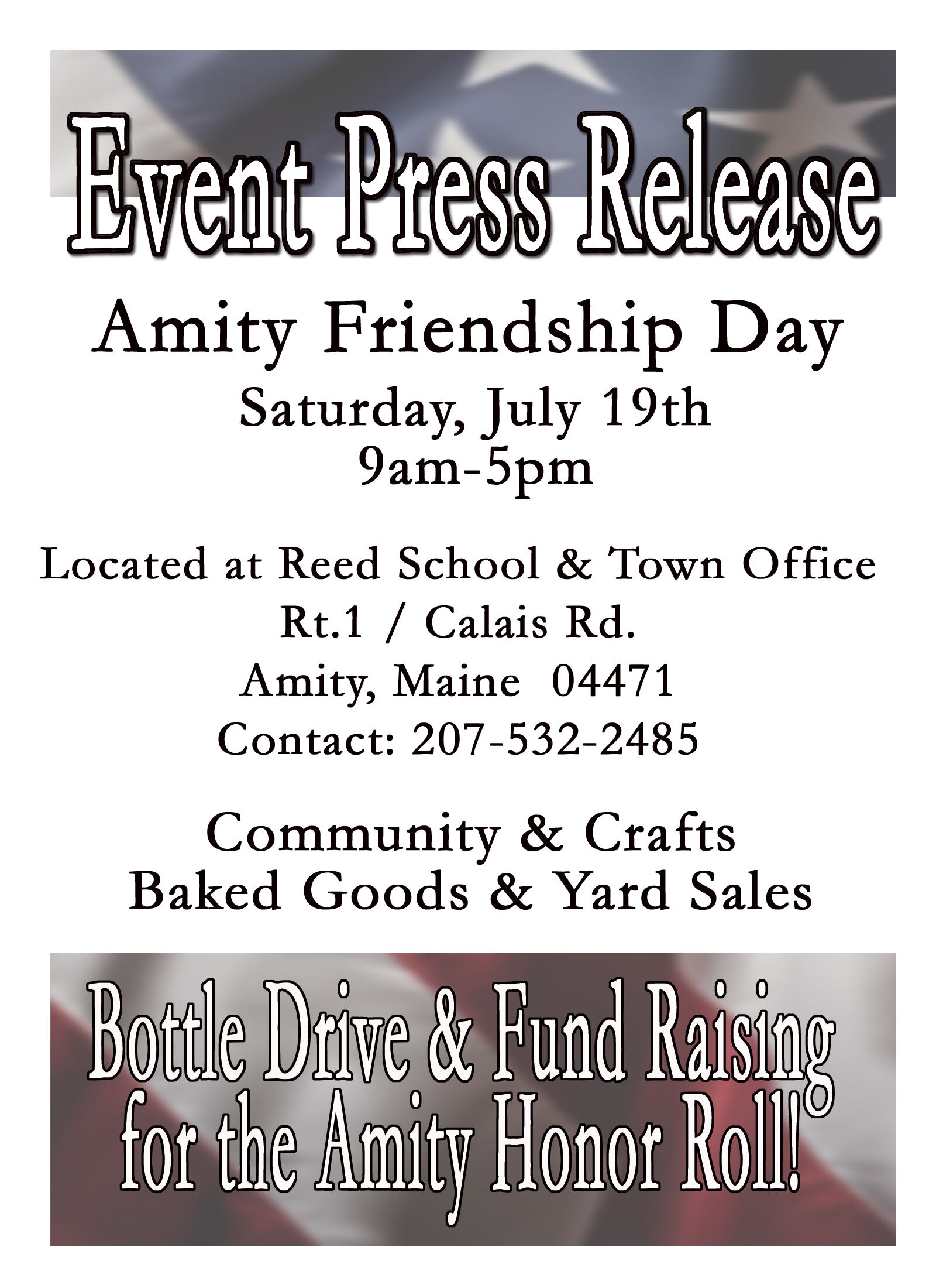 Amity Friendship Day Set for This Saturday