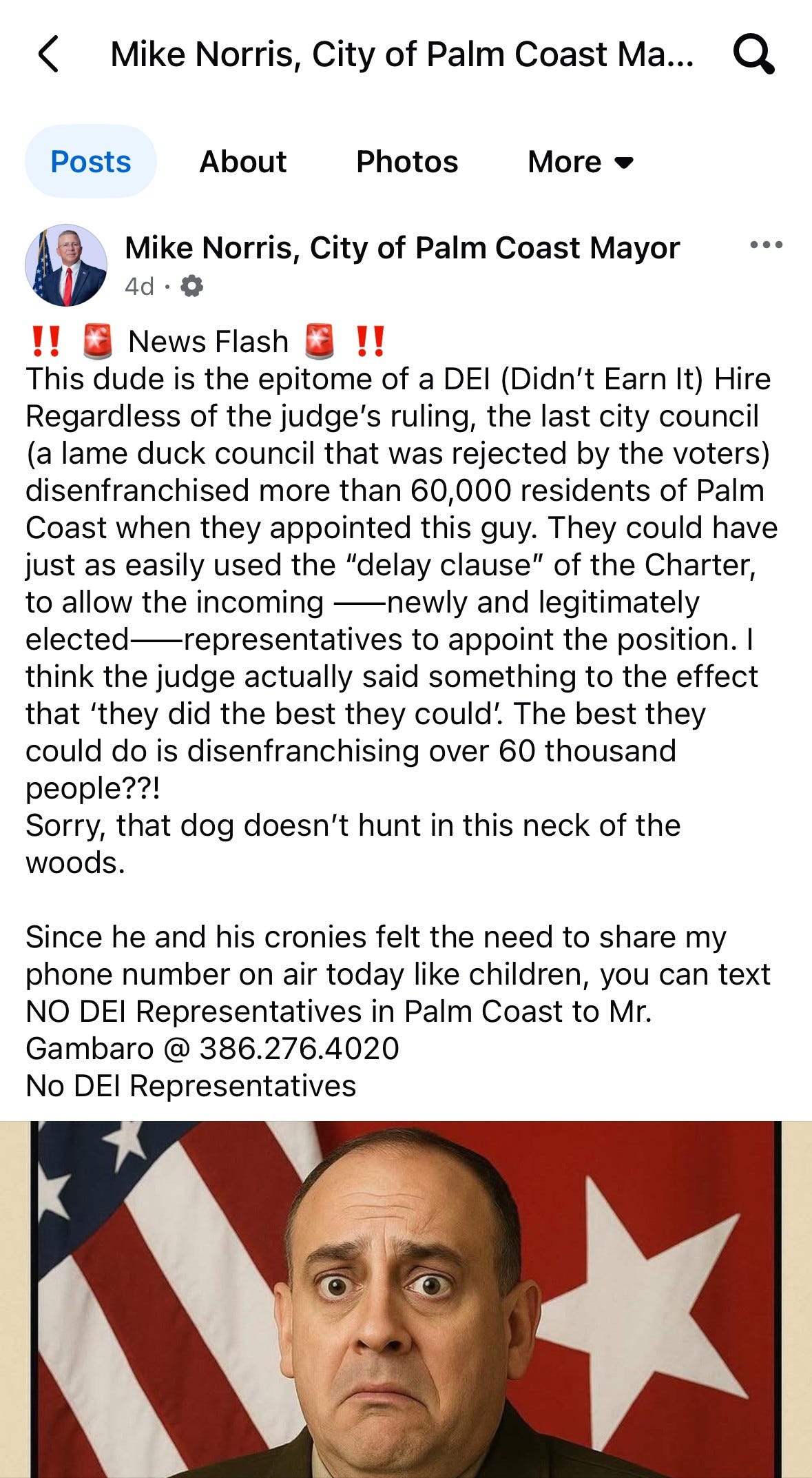 Palm Coast Council censures Mayor Norris, will ask Gov. DeSantis to ...