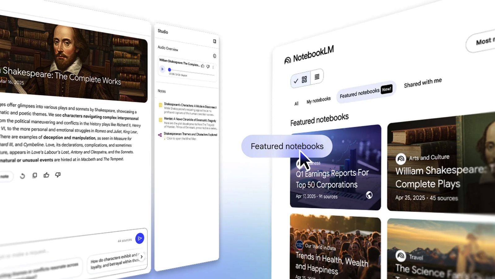 Google's NotebookLM now features AI notebooks on curated topics