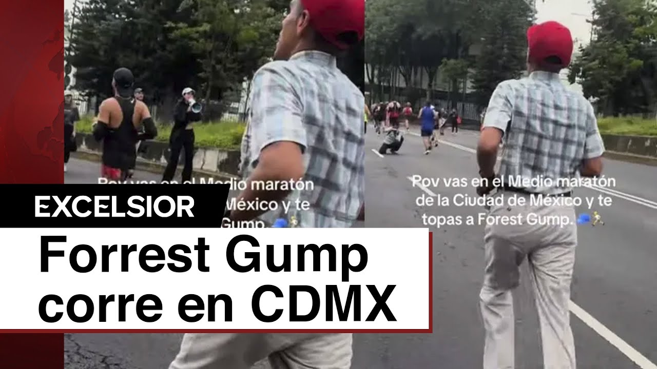 Corredor vestido de Forrest Gump impacta en el Medio Maratón CDMX 2025