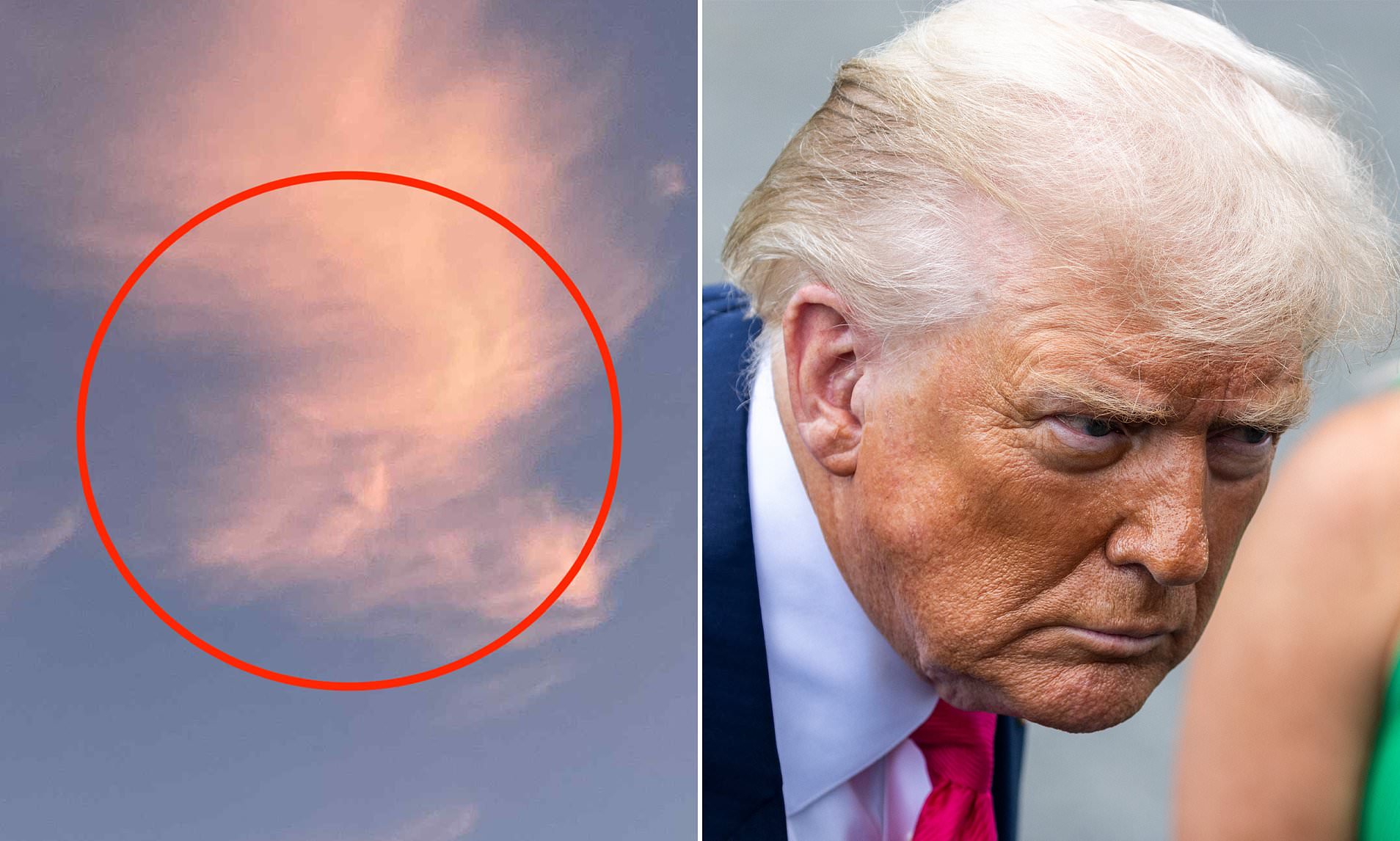 Donald Trump has got his head in the clouds! Dogwalker spots US ...