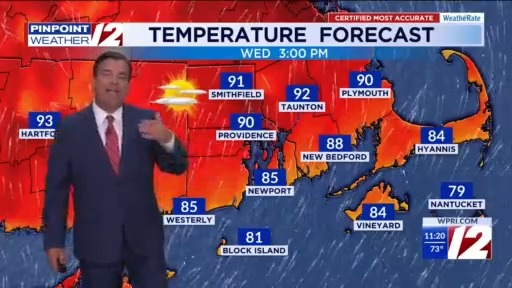 Pinpoint Weather 12 Forecast 7/15/25 Near 90 Wednesday