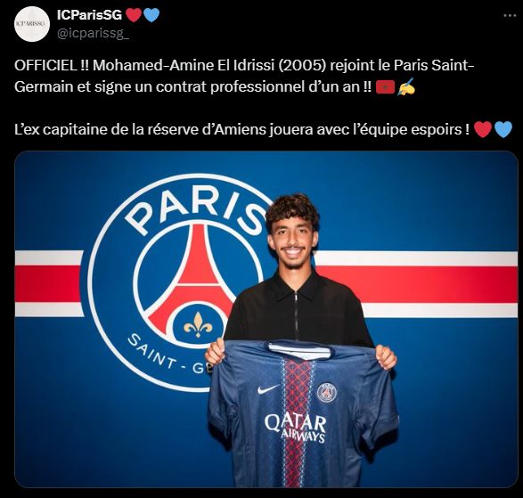 Official – A player signs for PSG from Amiens!