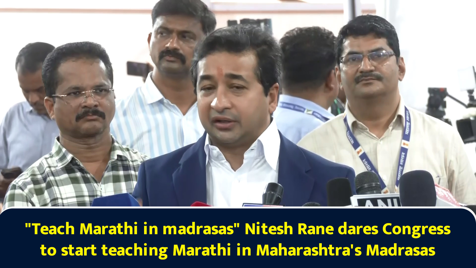 "Teach Marathi in madrasas" Nitesh Rane dares Congress to start ...