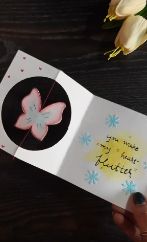Butterfly Flies in the Most Adorable Heart Card