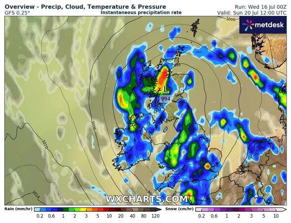 UK weather maps show exact date 2 storms batter north and south of ...
