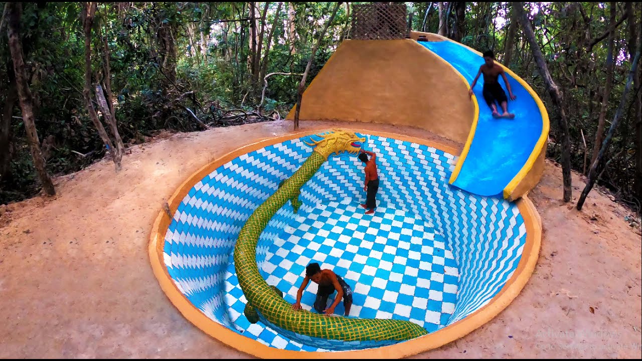 Building the Most Creative Underground Dragon Tunnel Swimming Pool