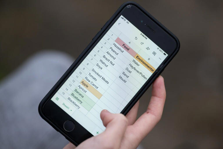 “I have 40+ allergies – including water – I track them on an Excel ...