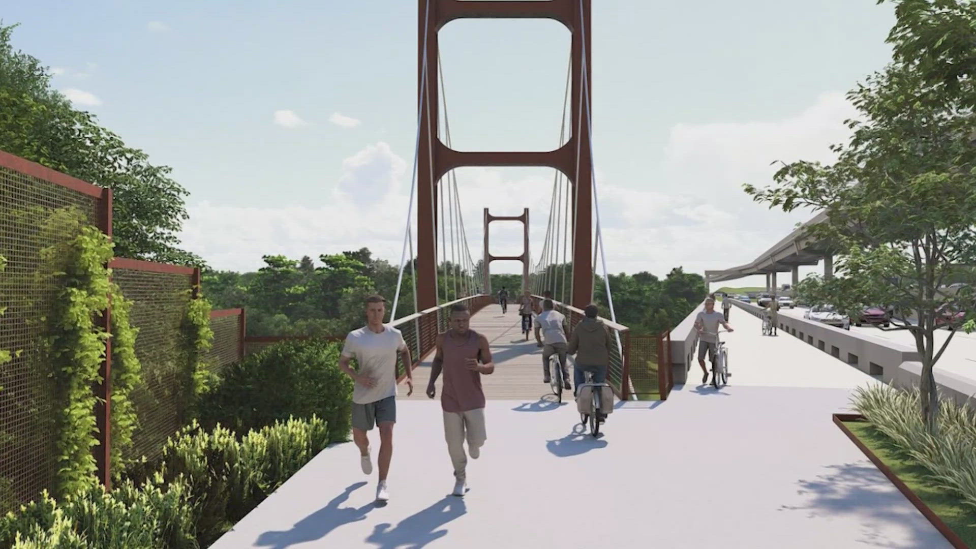 New pedestrian bridge over Buffalo Bayou to make walking between ...
