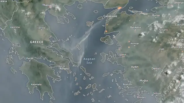 Φωτιά στην Τουρκία: Νέφος καπνού "πνίγει" τα Αντικύθηρα και την Αττική ...