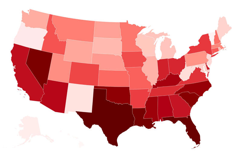 Map shows which states are most "financially distressed"