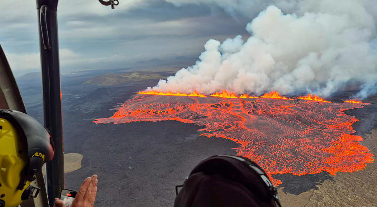 Volcano erupts in Iceland spewing wall of lava: See video, photos