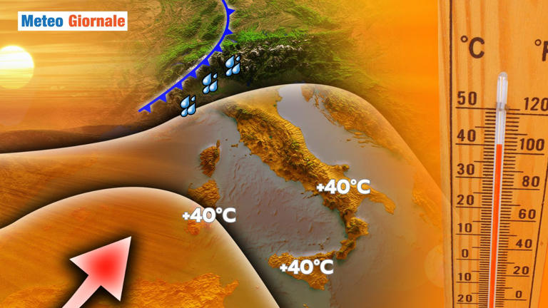 Meteo: nel WEEKEND apice del CALDO con 40-42°C, ma anche FRONTE INSTABILE su queste regioni