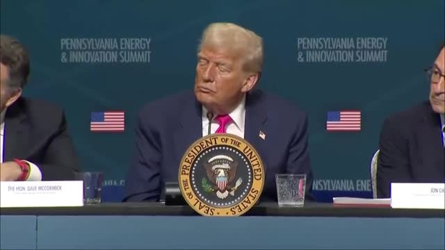 Moment Trump appears to fall asleep during energy and innovation event