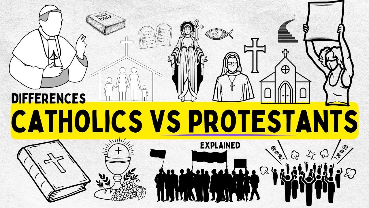 Key contrasts between Catholic and Protestant beliefs