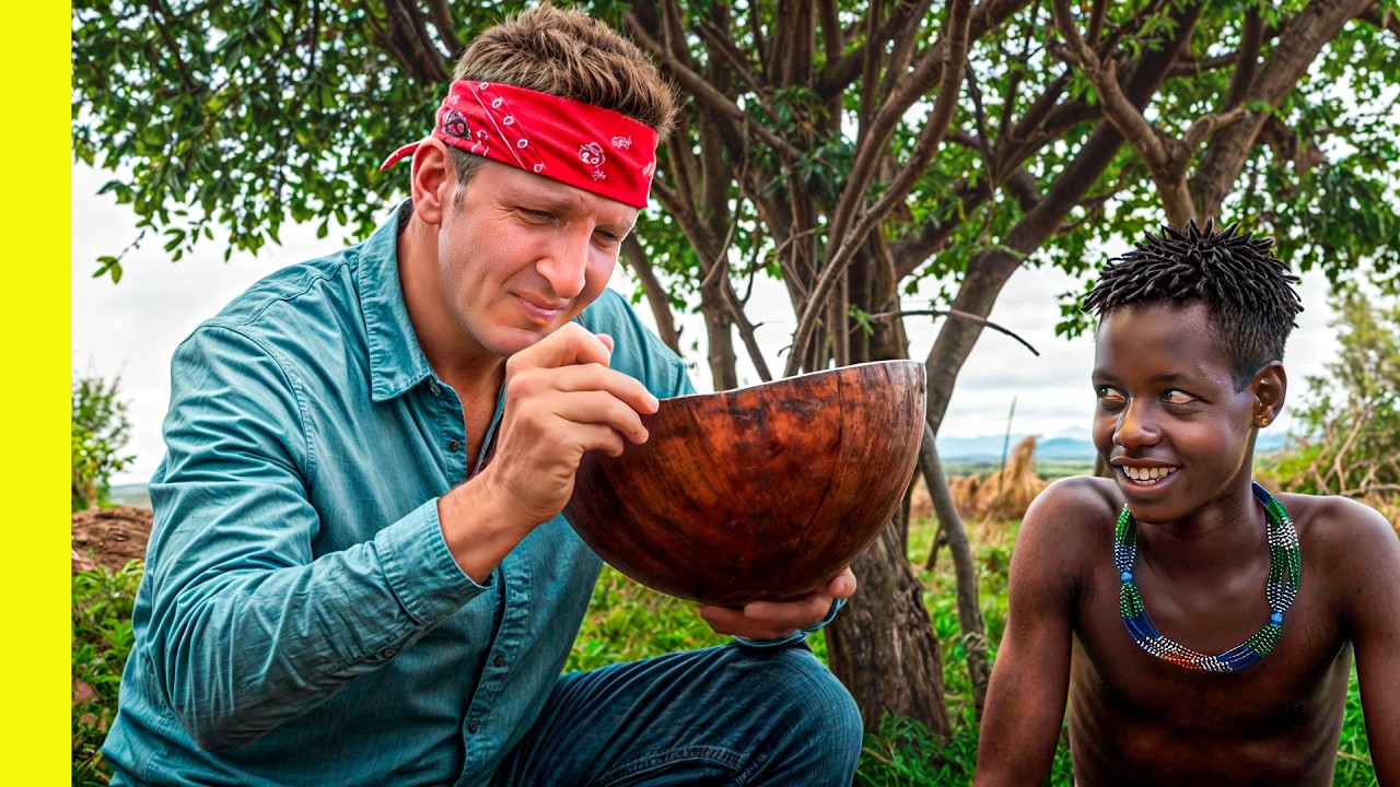 Reto de Comida Tribal Africana ¡Sobrevivir a Un Día Con Los Hamar!