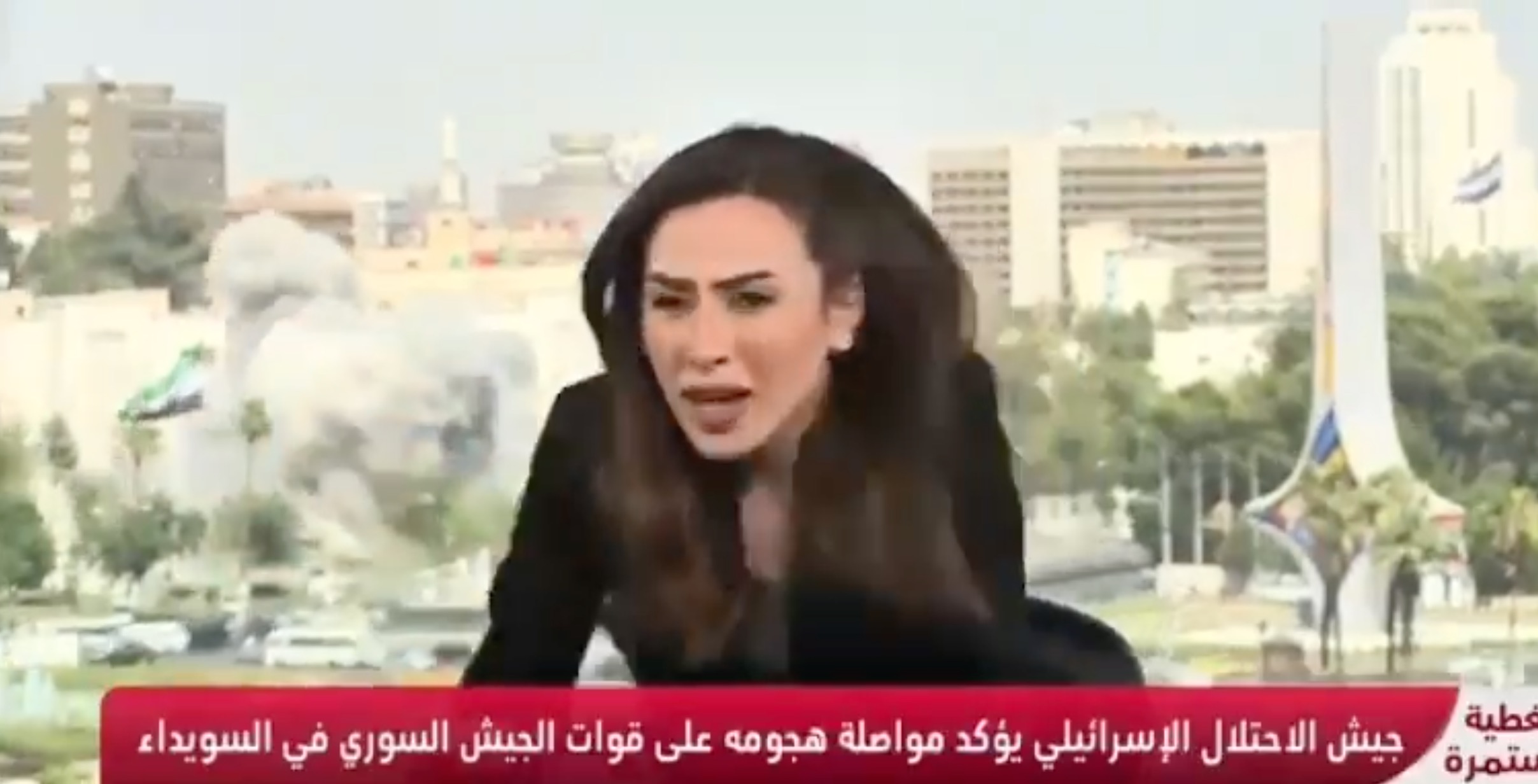 WATCH: Syrian Anchor Dives for Cover as Israeli Strike Rocks Damascus ...