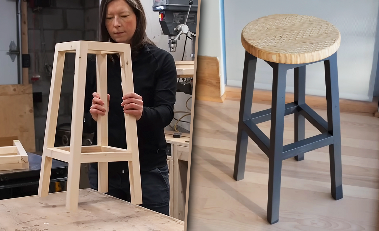 Chevron Pattern Bar Stool