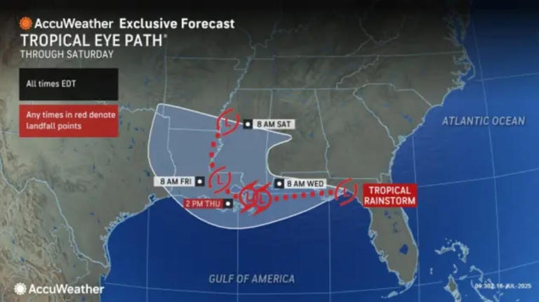 Tropical storm path shows state most at risk for direct impact
