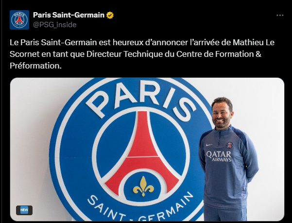 Official – PSG announce an important arrival in the organization chart