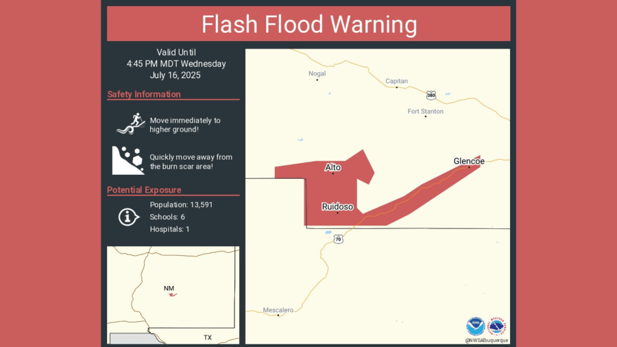 Flash flood warning issued in Lincoln County ahead of expected storms