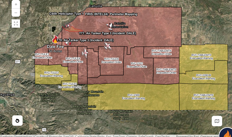Aguanga Fire: See Dale Fire Evacuations, Evacuation Warnings, Fire ...