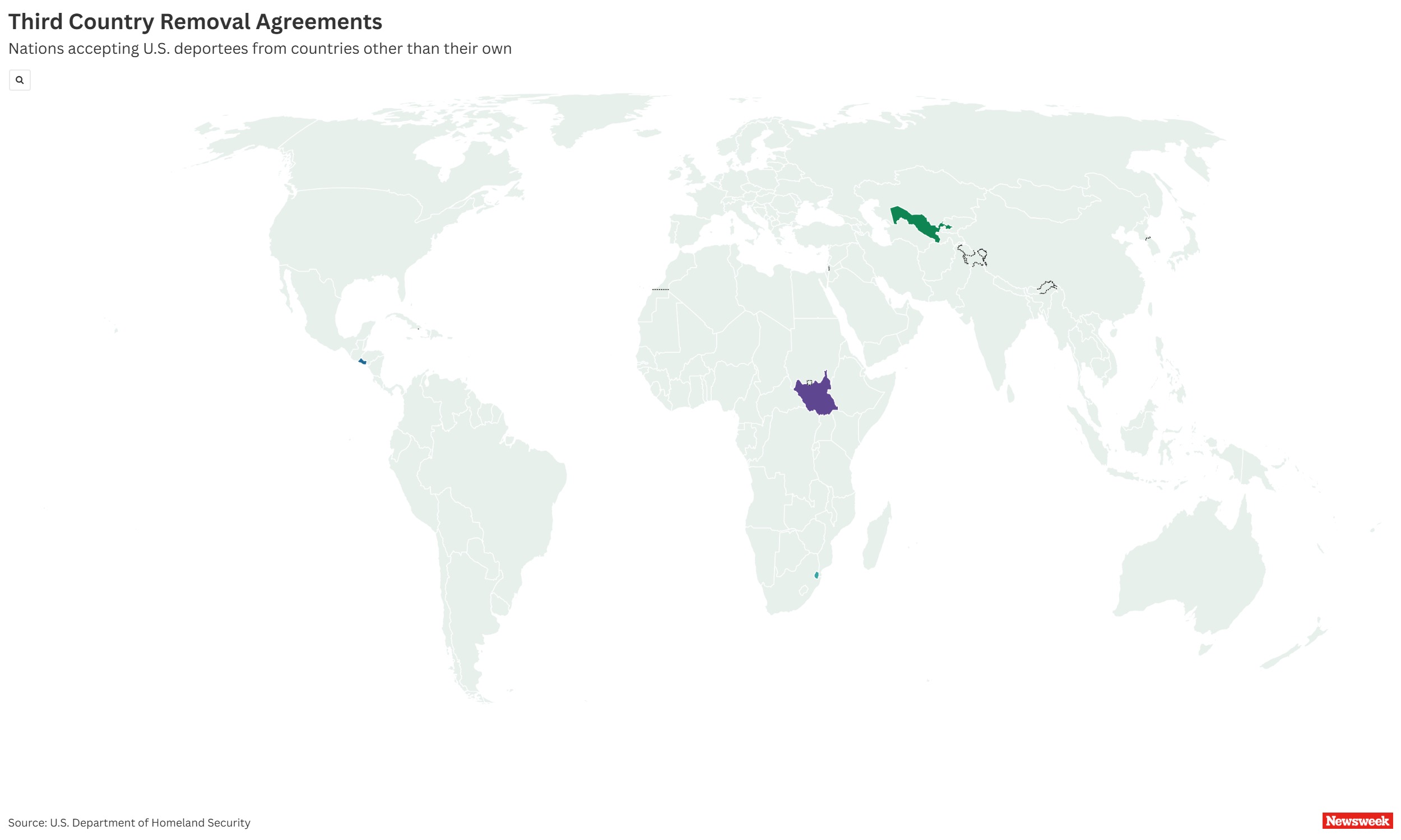 Map shows third countries where migrants are being deported