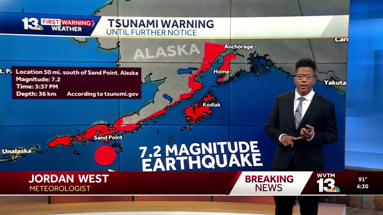 Tsunami Warning for Alaska: 7.2 magnitude earthquake strikes 50 miles ...