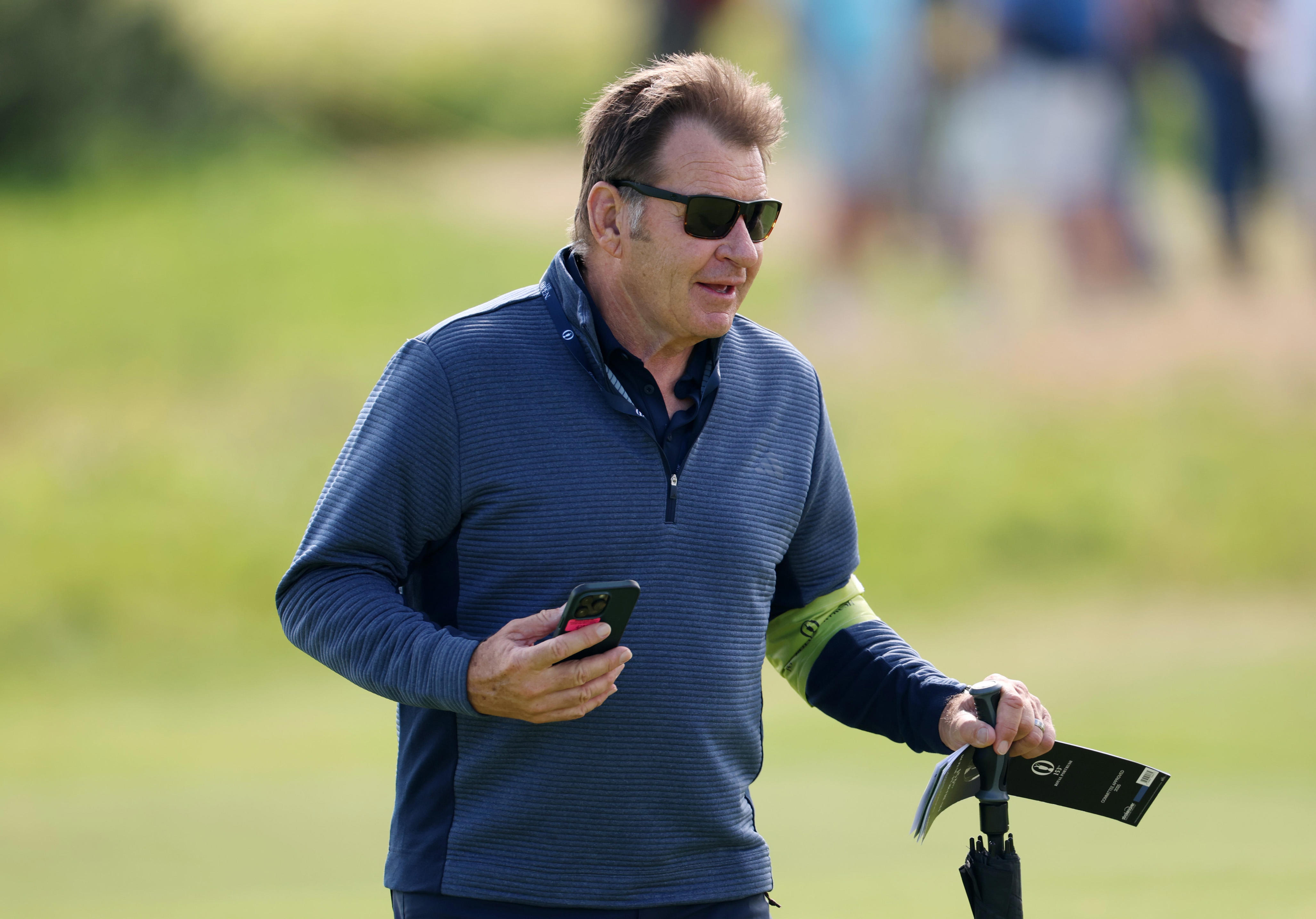 A grateful Nick Faldo returns home after open-heart surgery