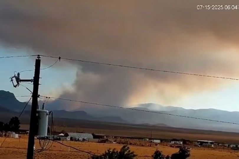 UFO enthusiasts in a panic as massive fire breaks out by top secret Area 51
