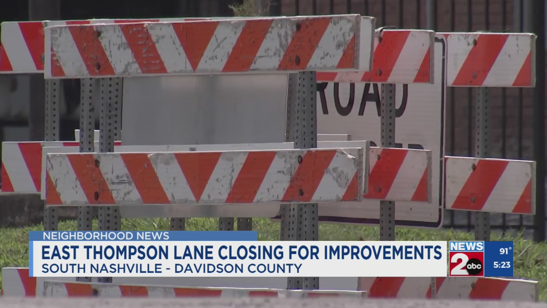 East Thompson Lane closing for improvements