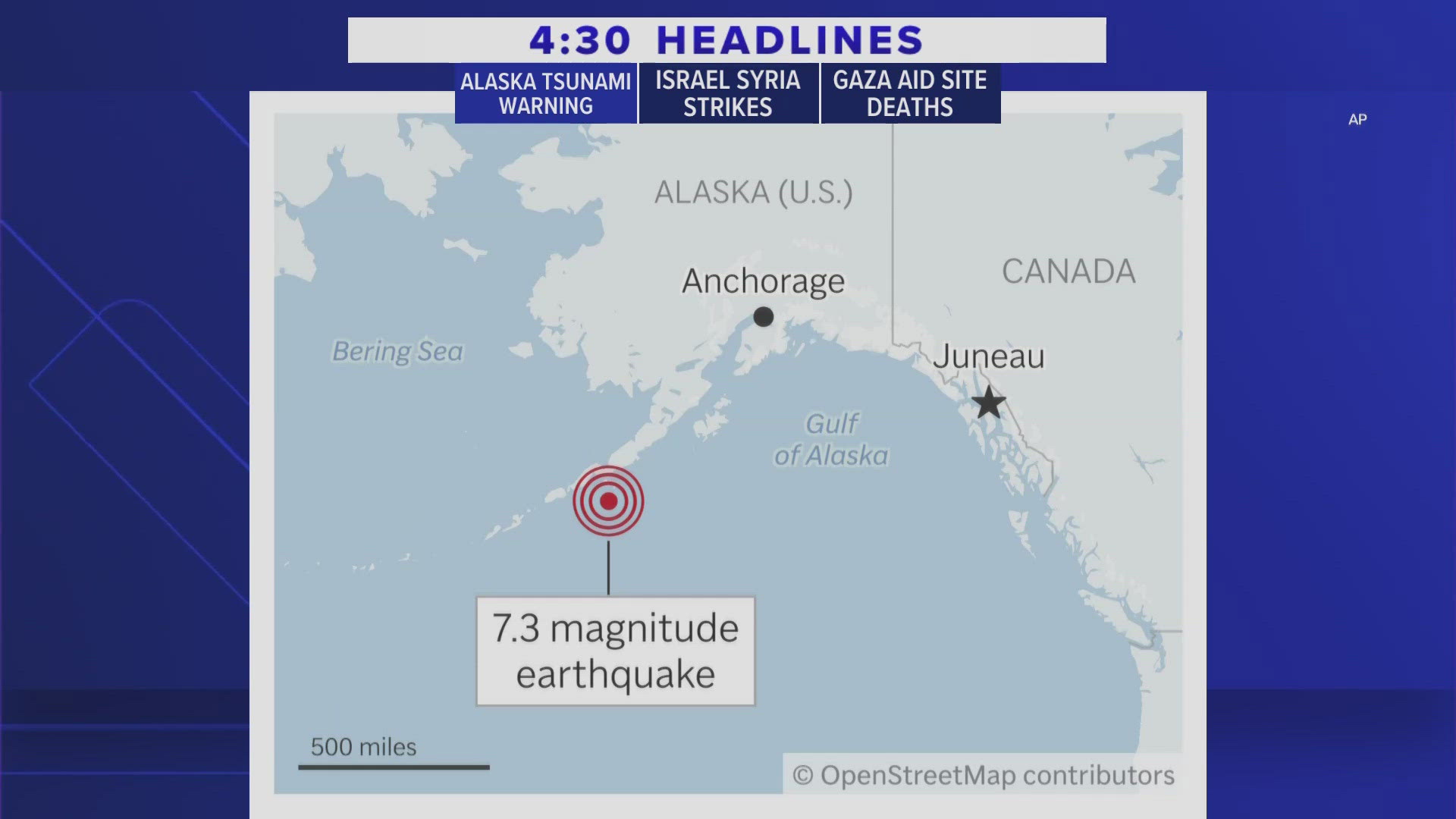 Tsunami warning downgraded for Alaska coast after magnitude 7.3 earthquake