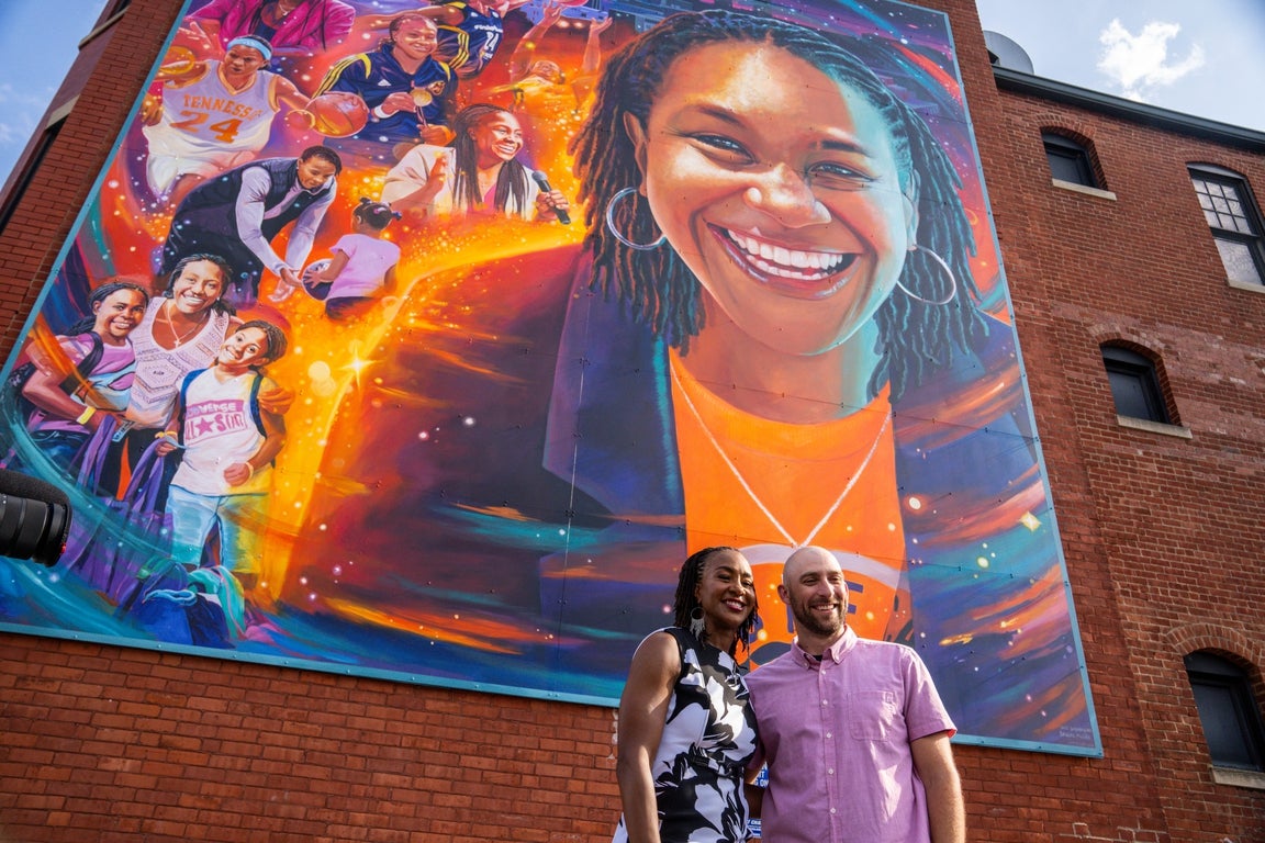 Inspirational mural unveiled for Indiana Fever legend Tamika Catchings