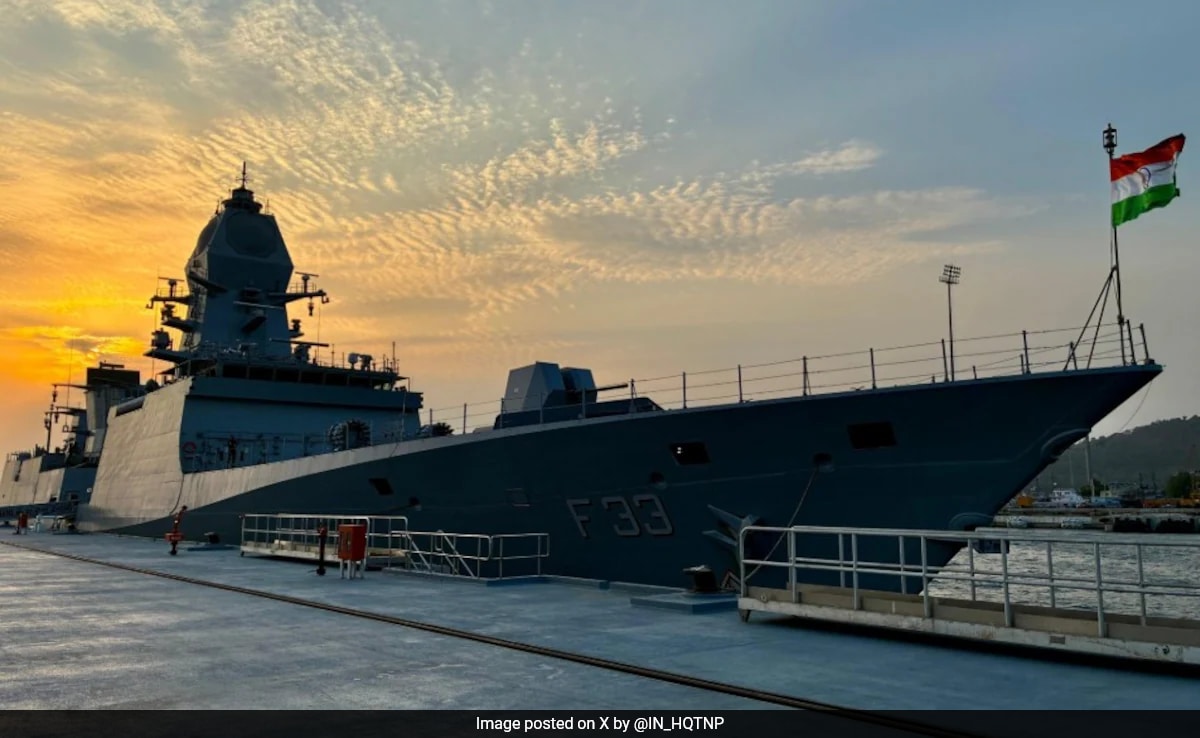 Indian Navy's Next Generation Stealth Frigate INS Nilgiri Docks In Chennai