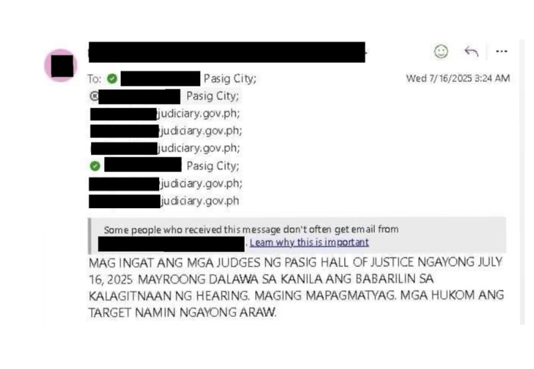 Supreme Court confirms threats vs Pasig RTC judges