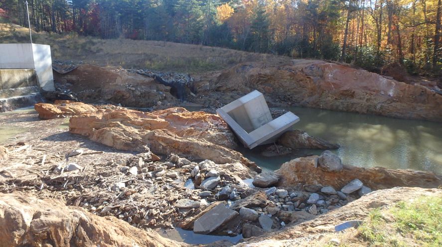 North Fork Reservoir’s toppled fusegate — part of key safety system on ...