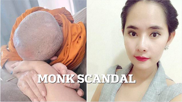 Thai woman films herself patting monk's head amid affair allegations