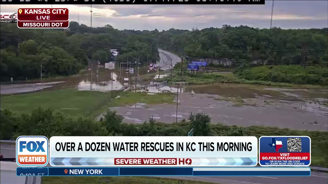 Flash Flooding in Kansas City closes roads, leads to water rescues
