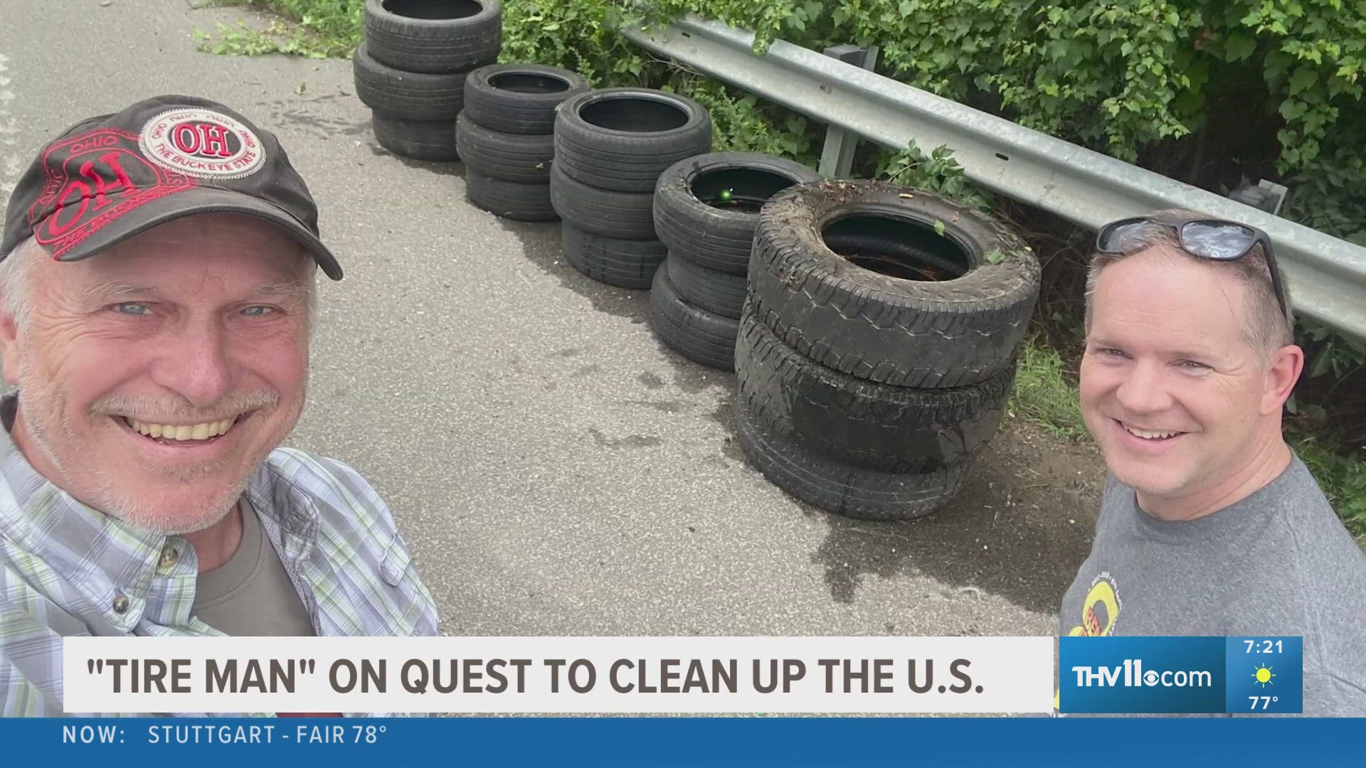 "Tire Man" on quest to clean up the U.S.